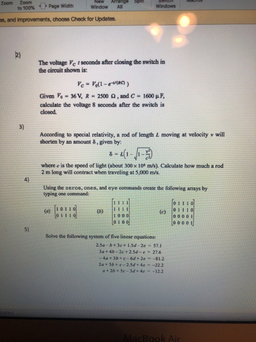 Solved Zoom Zoom to100% (-) Page width Window All Windows s, | Chegg.com