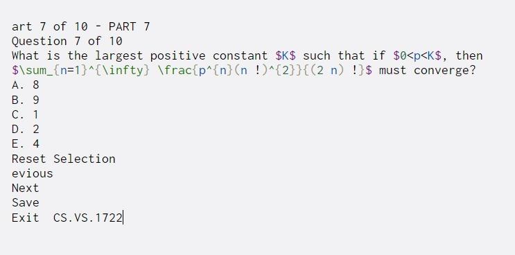 Solved art 7 of 10 PART 7 Question 7 of 10 What is the | Chegg.com