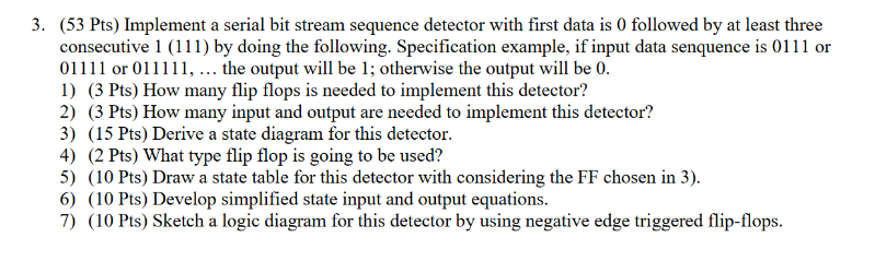 Solved 3 53 Pts Implement A Serial Bit Stream Sequence 0068