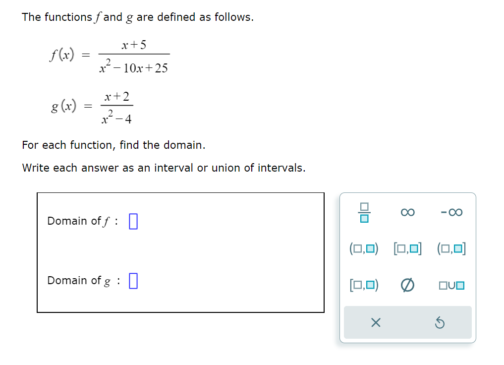 Solved The functions f and g are defined as follows. | Chegg.com