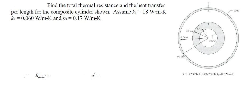 Solved Find the total thermal resistance and the heat | Chegg.com