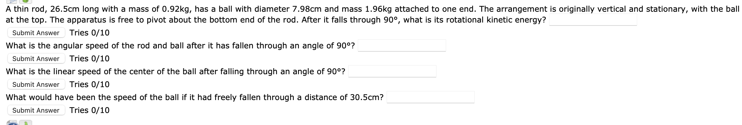 Solved at the top. The apparatus is free to pivot about the | Chegg.com