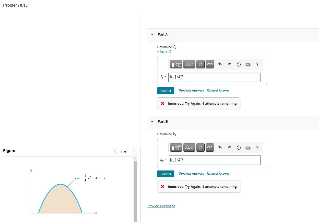 Solved Problem 8.13 Part A Determine ly (Figure 1) 10 AZPIT | Chegg.com