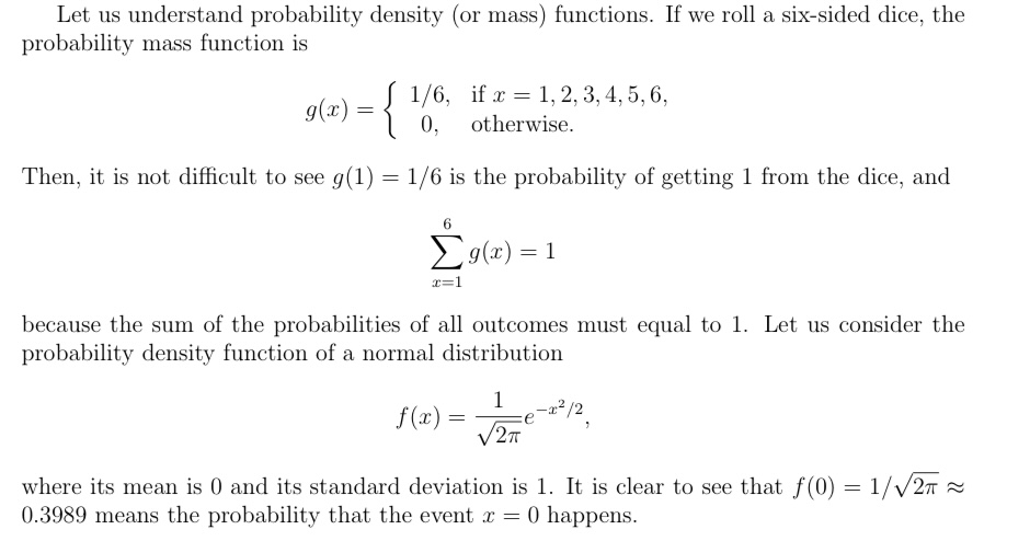 Let us understand probability density (or mass) | Chegg.com