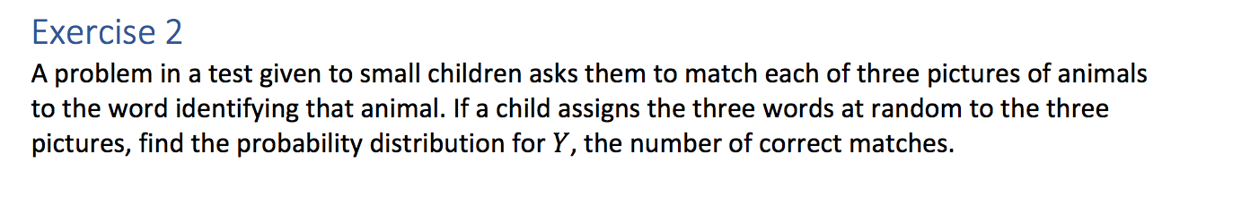 Solved Exercise 2 A problem in a test given to small | Chegg.com