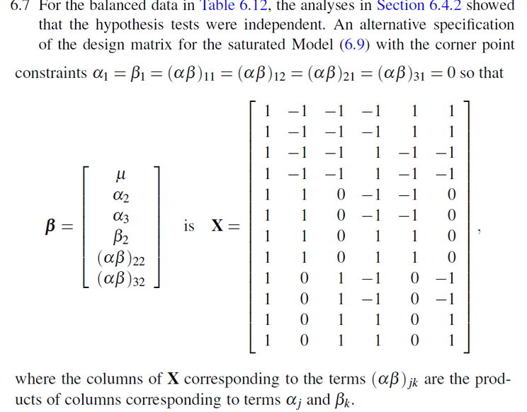 constraints α1=β1=(αβ)11=(αβ)12=(αβ)21=(αβ)31=0 so | Chegg.com
