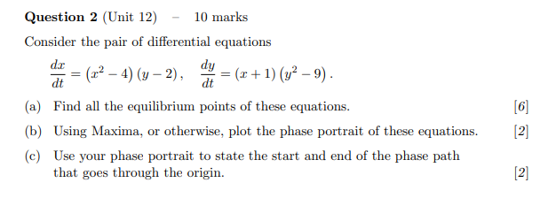 Solved Consider the pair of differential equations | Chegg.com