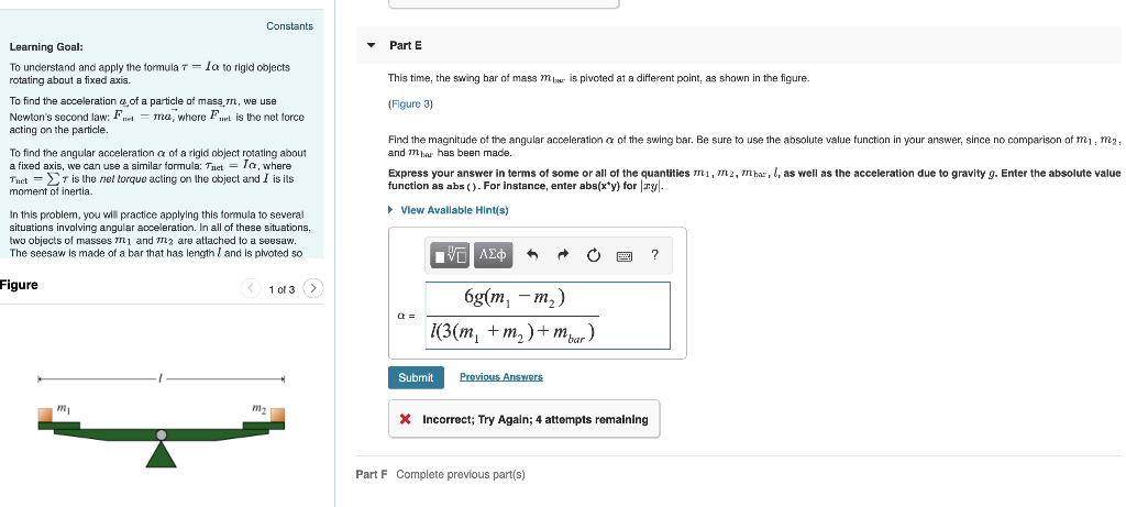 Solved Part E Learning Goal To understand and apply the | Chegg.com