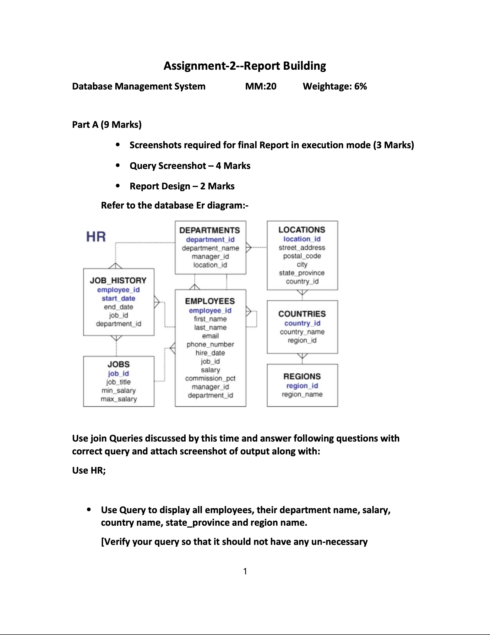 Part A (9 Marks) - Screenshots required for final | Chegg.com