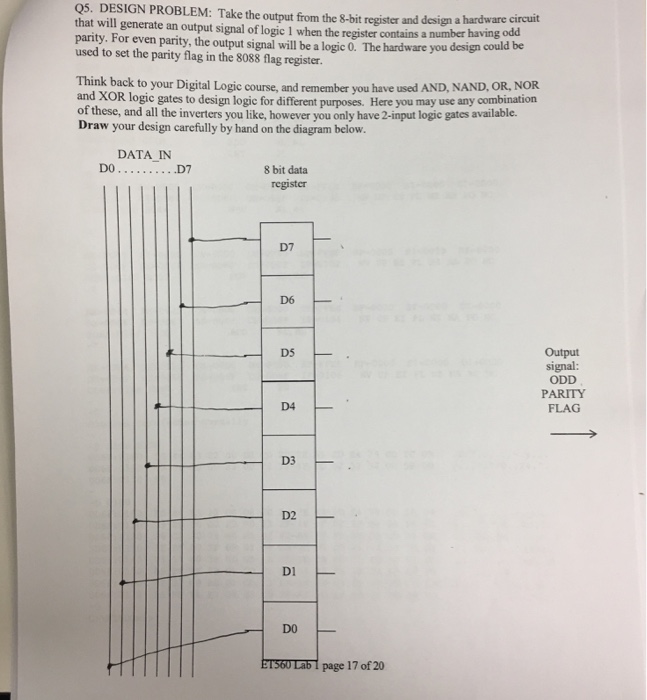 Solved Take the output from the 8-bit register and design | Chegg.com
