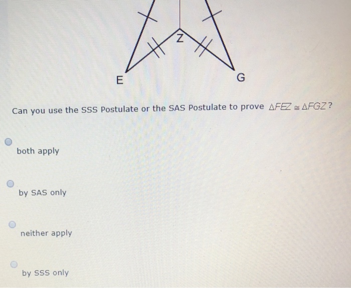 Solved Can you use the SSS Postulate or the SAS Postulate to | Chegg.com