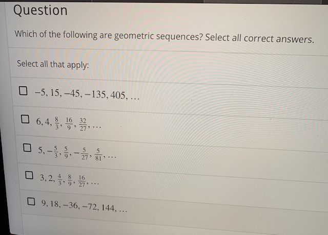 Solved Question Which of the following are geometric | Chegg.com