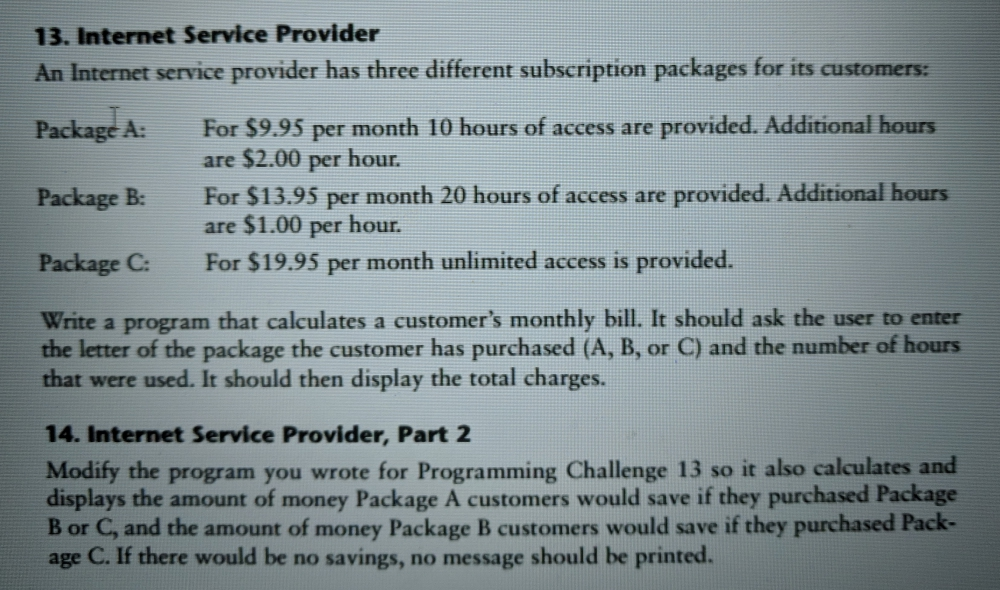 Solved 13. Internet Service Provider An Internet service | Chegg.com