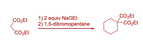 Solved CO2Et 1) 2 equiv NaOEt 2) 1,5-dibromopentane CO2Et | Chegg.com