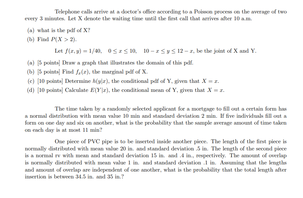 Solved Telephone calls arrive at a doctor's office according | Chegg.com