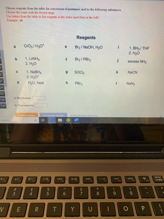Solved Choose reagents from the table for conversion of | Chegg.com