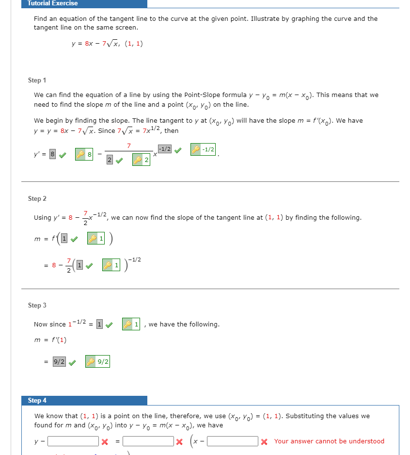 Solved Tutorial Exercise Find an equation of the tangent | Chegg.com