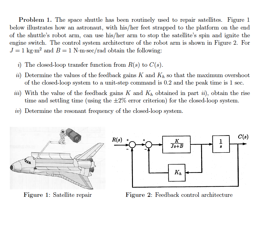 Solved Problem 1. The space shuttle has been routinely used | Chegg.com