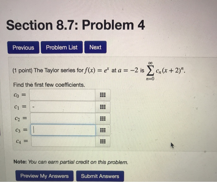 Solved Section 8.7: Problem 4 Previous Problem List Next (1 | Chegg.com