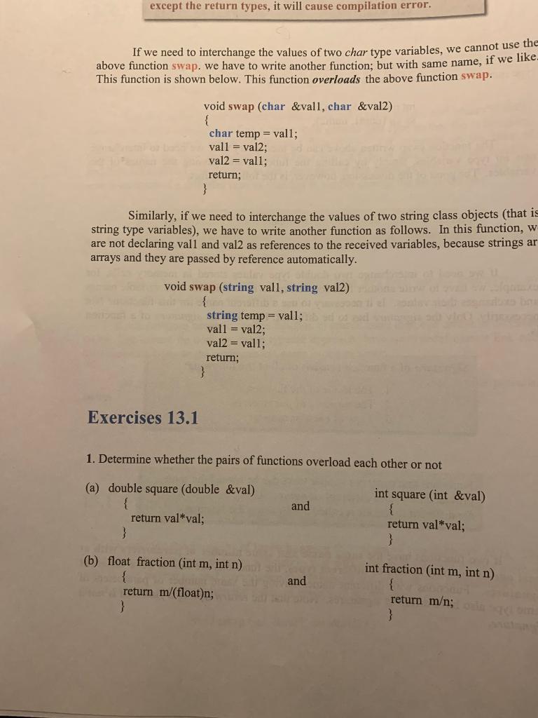 Solved If we need to interchange the values of two char type | Chegg.com