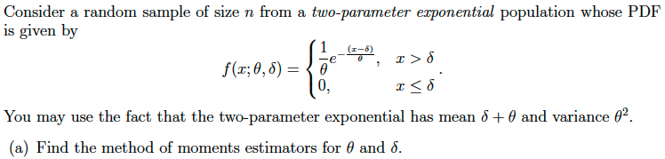 Solved Consider a random sample of size n from a | Chegg.com