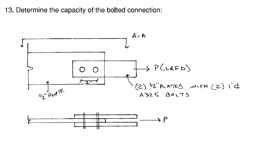 Solved 13. Determine the capacity of the bolted connection: | Chegg.com
