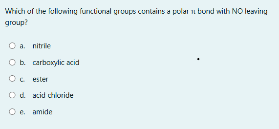 Which of the following functional groups contains a | Chegg.com