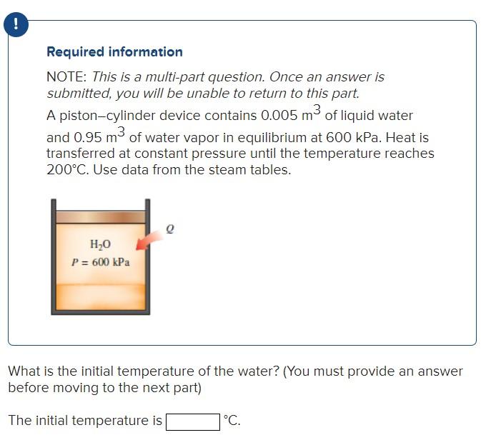 Solved b) determine the total mass of the water in kg c) | Chegg.com