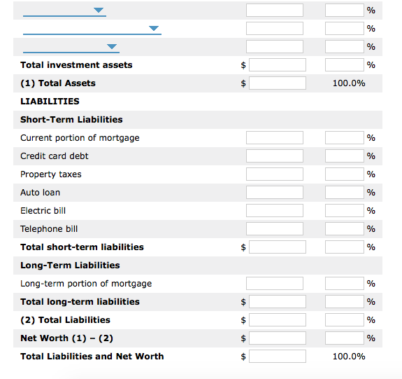 4. Personal balance sheet Henry and Stephanie Sekkide | Chegg.com