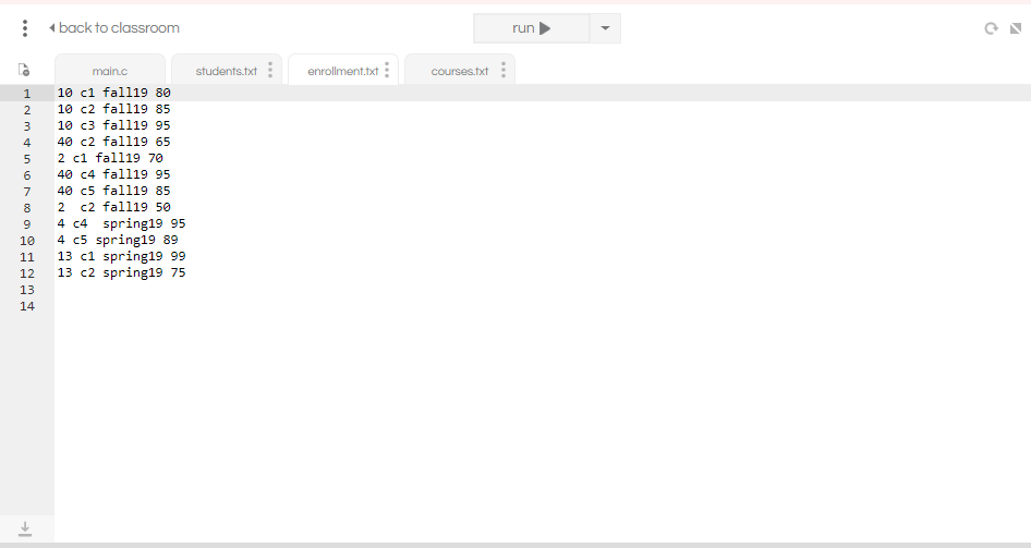 Solved IN C PROGRAM Write code for an I/O based database | Chegg.com