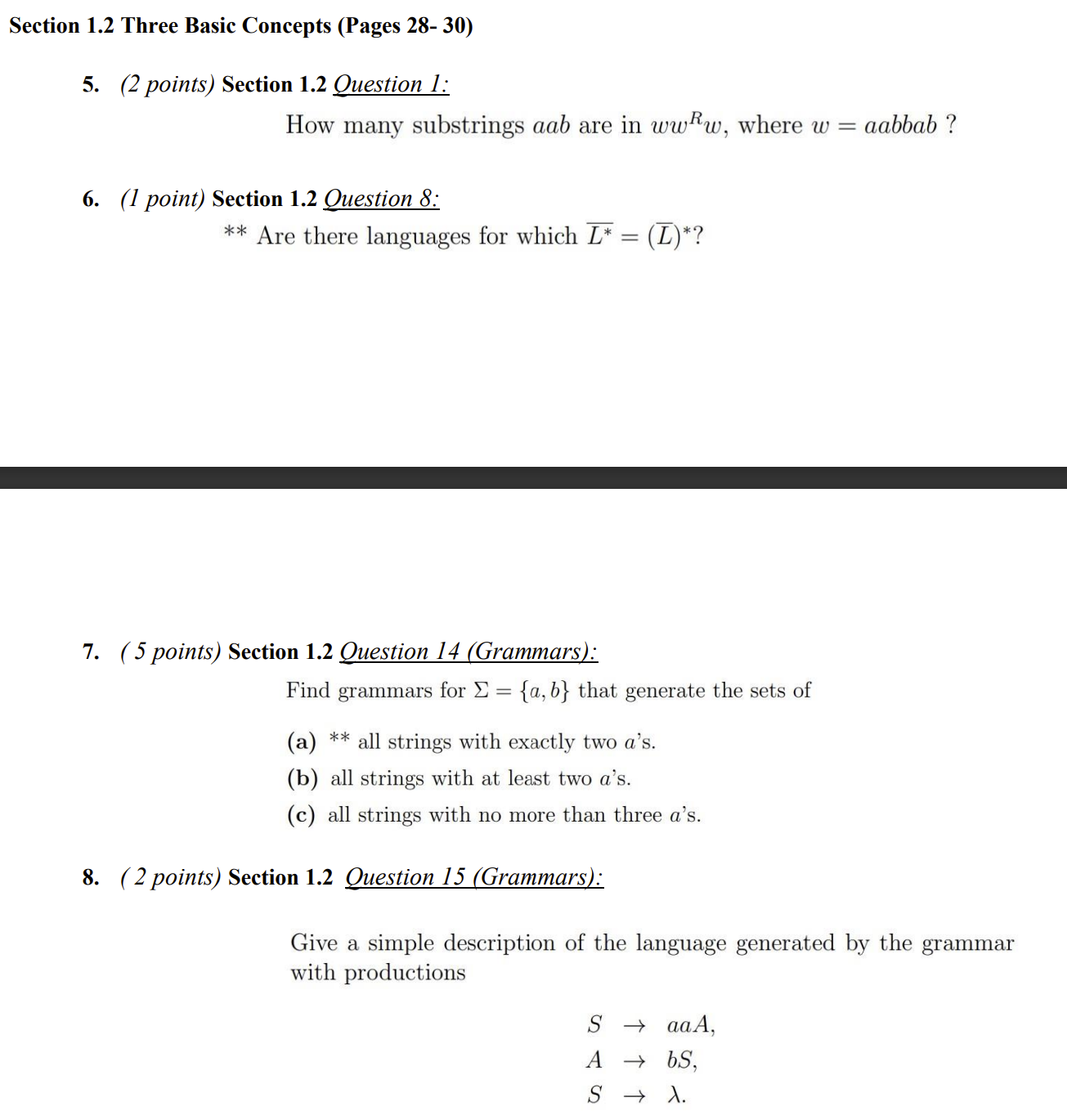 Solved Section 1.2 ﻿Three Basic Concepts (Pages 28-30)(2 | Chegg.com