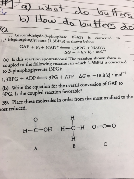 Solved Glyceraldehyde-3-phosphate (GAP) is converted to 1, | Chegg.com
