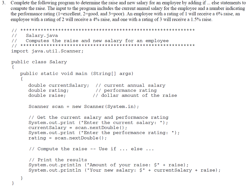 Solved 3. Complete the following program to determine the | Chegg.com