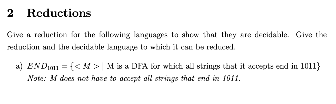 Solved 2 Reductions Give a reduction for the following | Chegg.com
