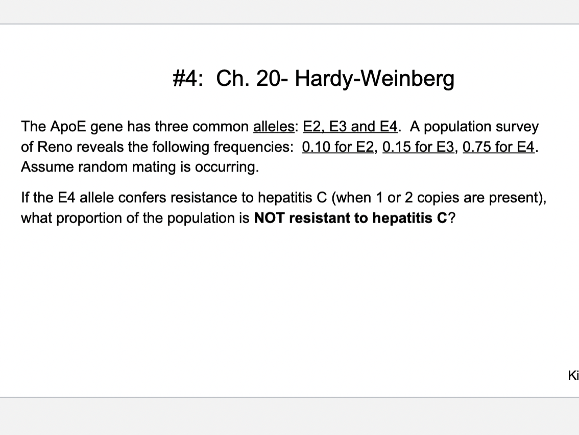 Solved The ApoE gene has three common alleles: E2,E3 and E4. | Chegg.com