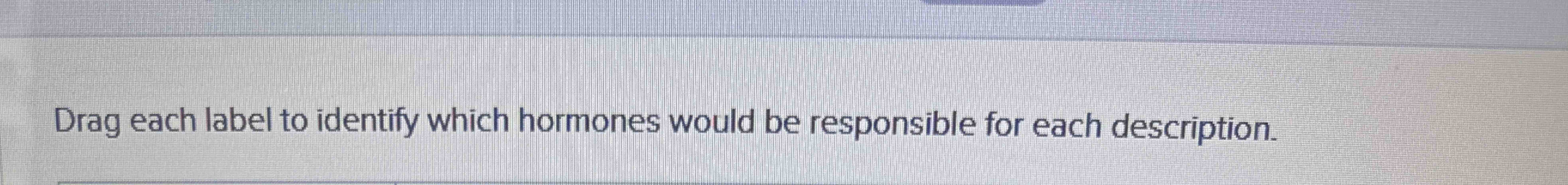 Solved drag eDrag each label to identify which hormones | Chegg.com