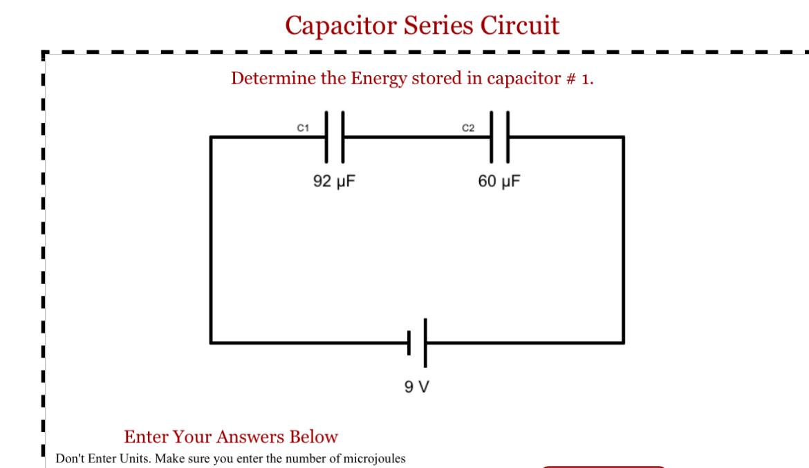 Solved Capacitor Series Circuit Determine the Energy stored | Chegg.com