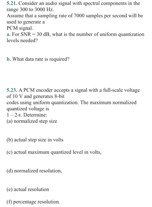 Solved 5.21. Consider an audio signal with spectral | Chegg.com