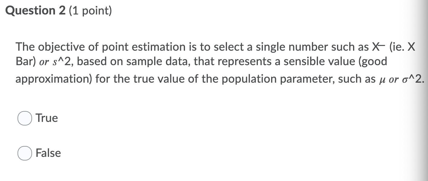 Solved Question 2 (1 point) The objective of point | Chegg.com