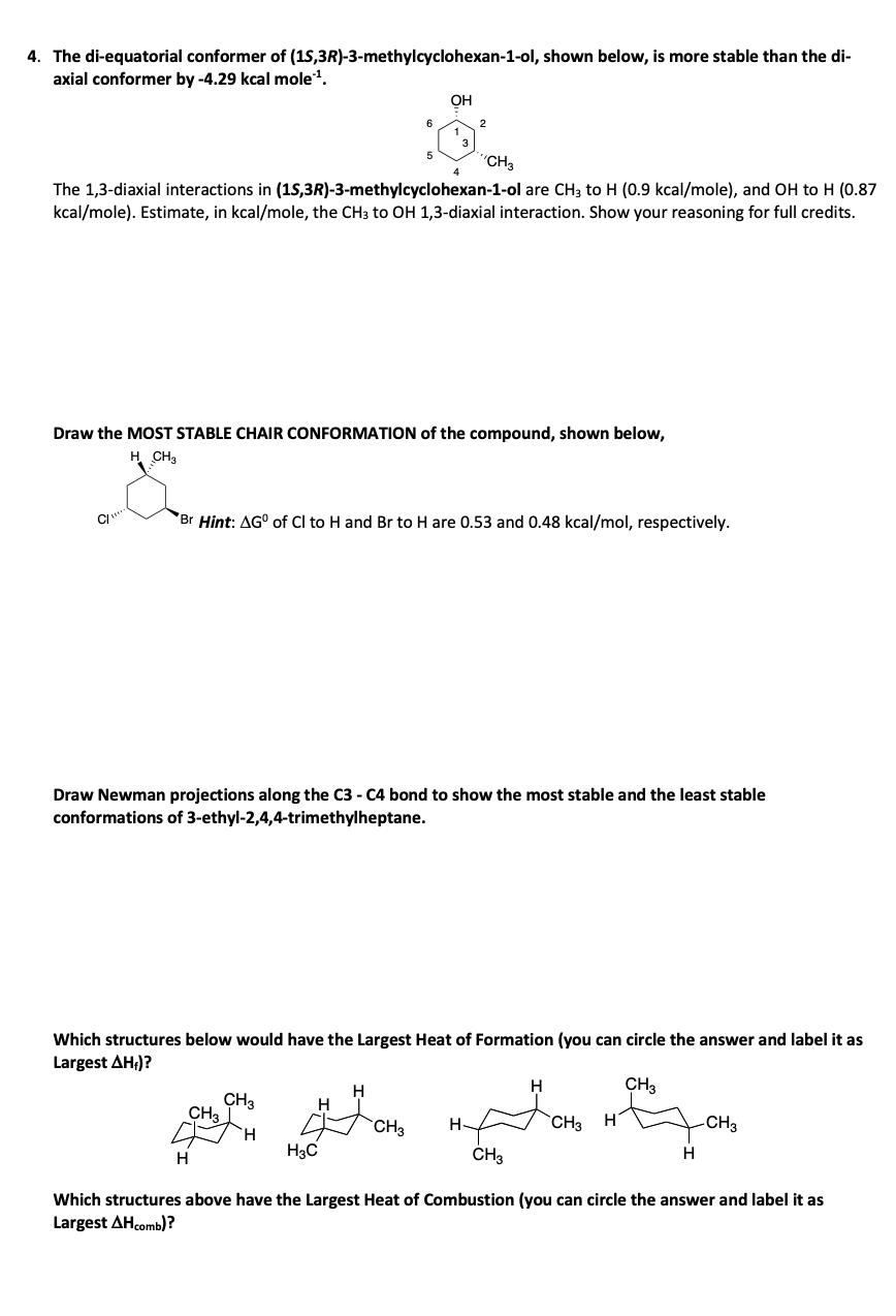 Solved The di-equatorial conformer of | Chegg.com