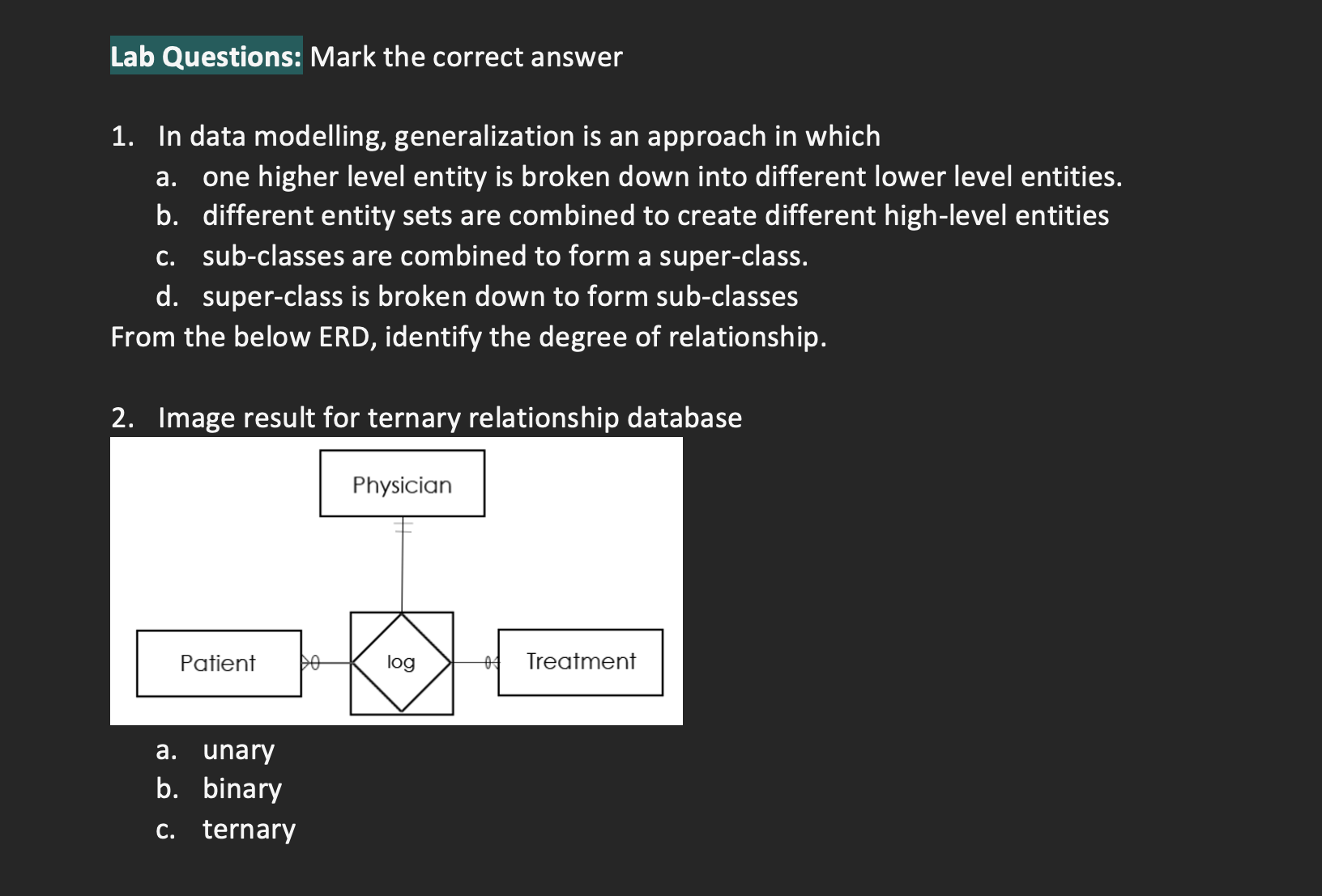 Solved Which of the following is the correct ERD to resolve | Chegg.com