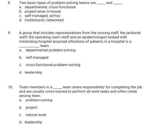 Problem Solving Teams