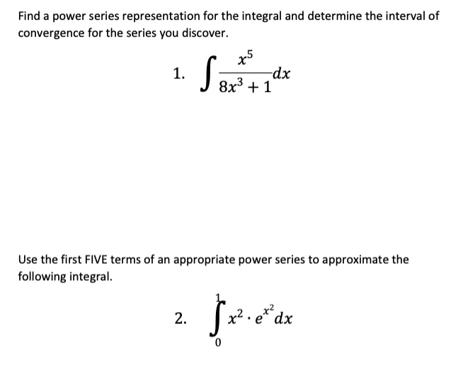 Solved Find a power series representation for the integral | Chegg.com