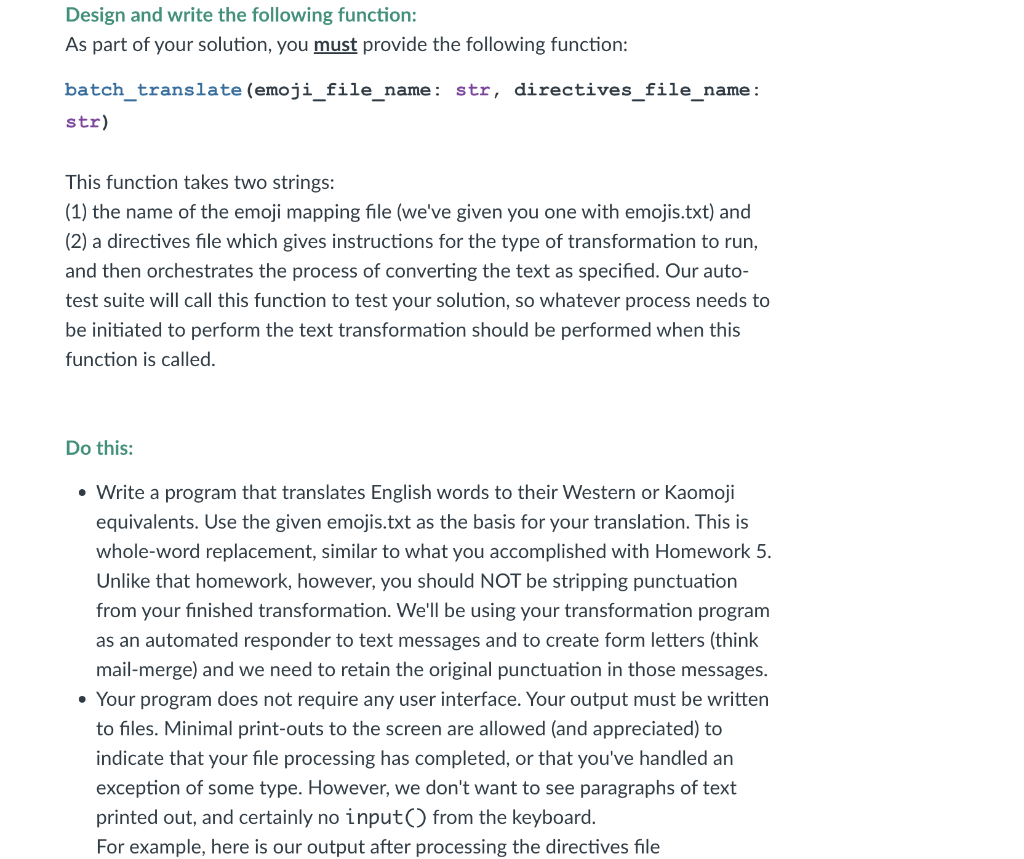 Solved For this program, you'll be implementing a text | Chegg.com