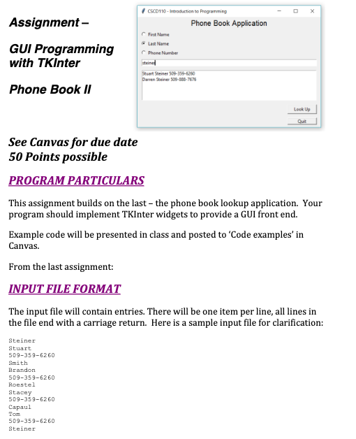 Solved CSCD110-Introduction to Programming Assignment Phone | Chegg.com