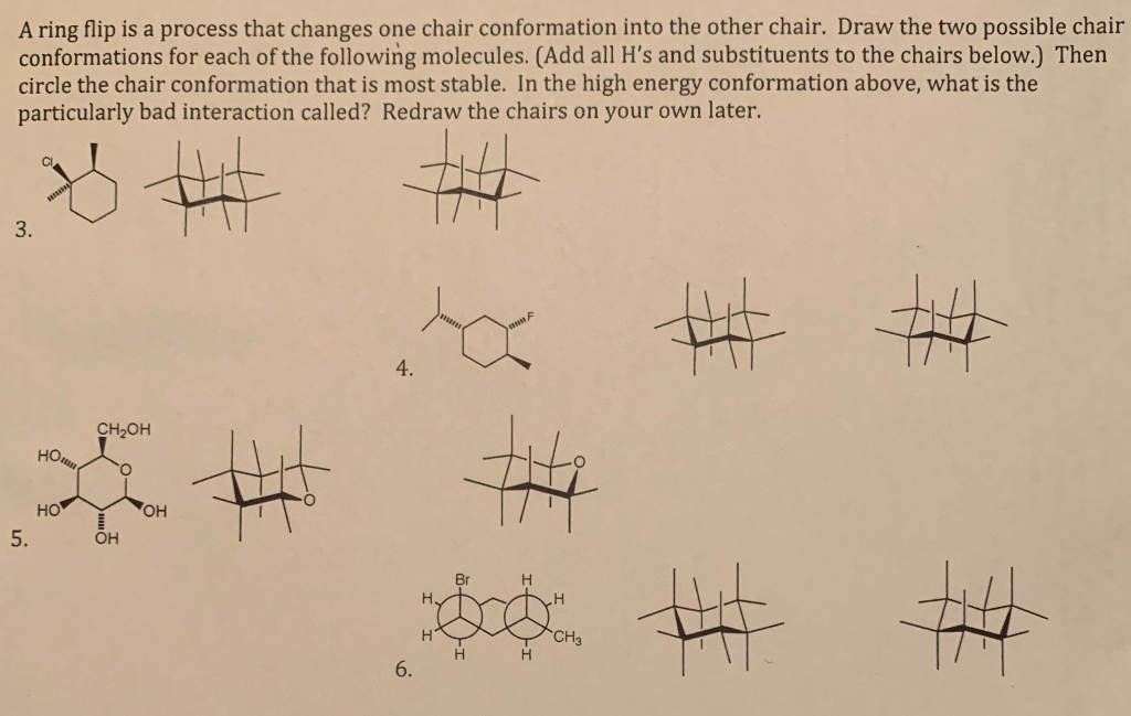 A ring flip is a process that changes one chair | Chegg.com