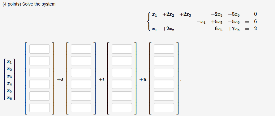 Solved (4 points) Solve the system | Chegg.com