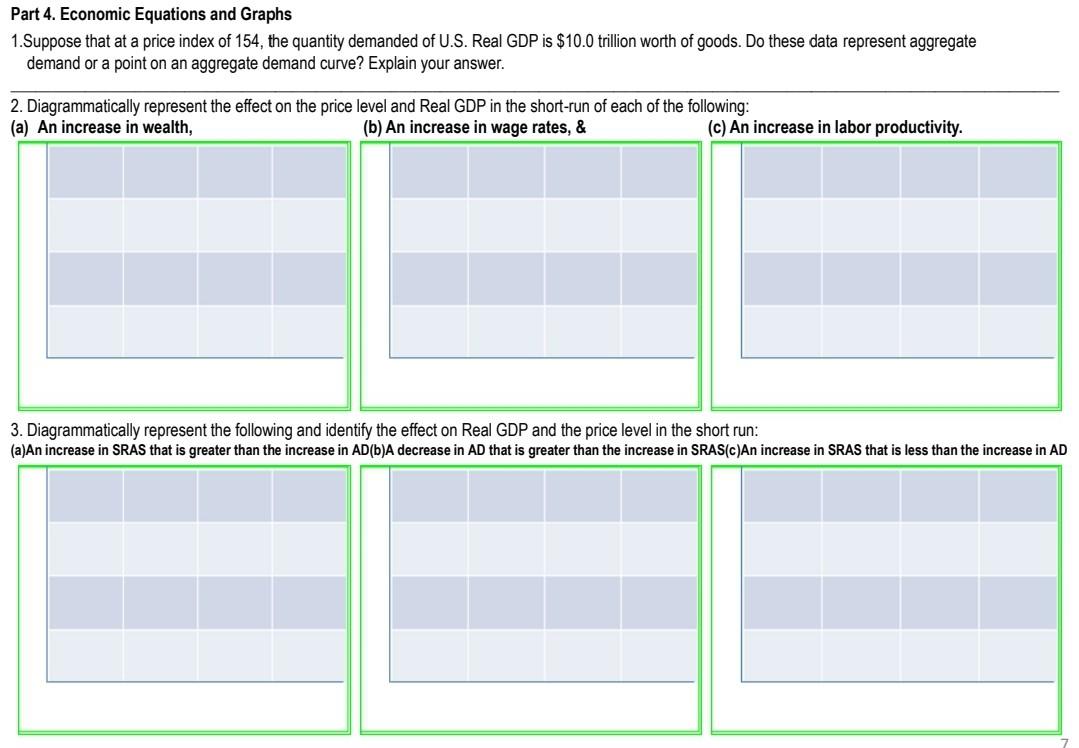 Part 4. Economic Equations and Graphs 1. Suppose that | Chegg.com