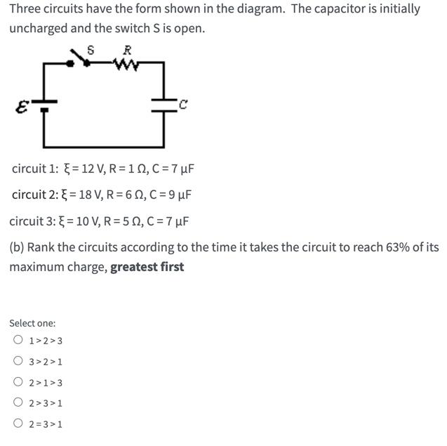 Solved Three circuits have the form shown in the diagram. | Chegg.com