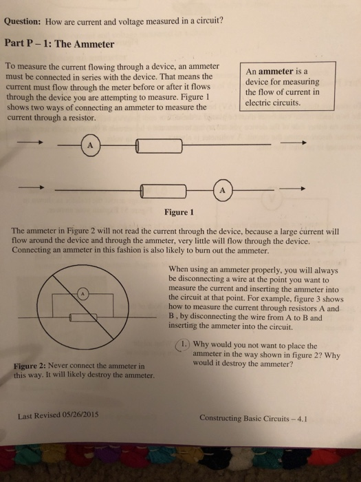 Solved Question: How are current and voltage measured in a | Chegg.com